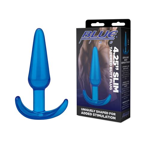 Blue Line C And B 4 25 Slim Tapered Butt Plug Jelly Blue