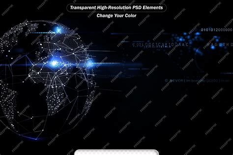 Premium Psd Abstract Globe With Particles And Plexus Structure