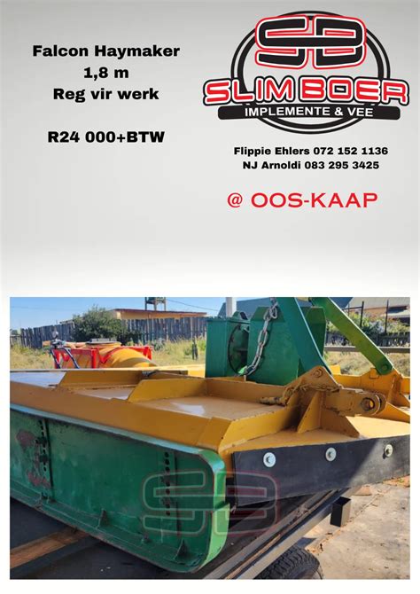 Falcon Haymaker 18m Reg Vir Werk Slim Boer Implemente