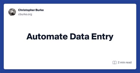 Automate Data Entry