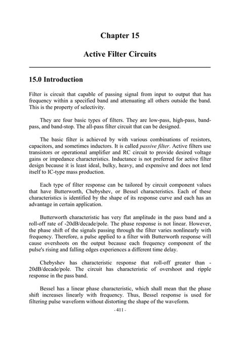 Chapter Active Filter Circuits