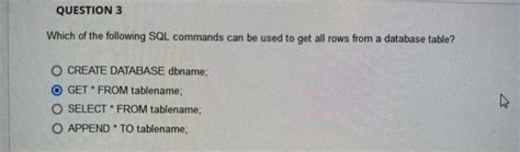 Solved Which Of The Following SQL Commands Can Be Used To Chegg Com