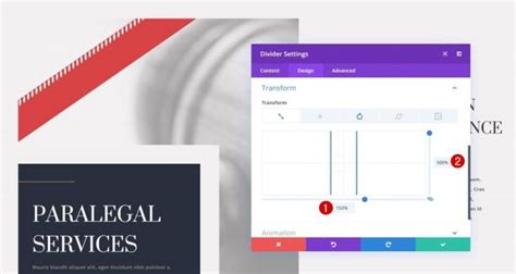 Using Divider Modules To Create Background Shapes With Divi S Transform Options