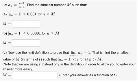 Solved Let An N 3n 1 Find The Smallest Number M Such That Chegg Com