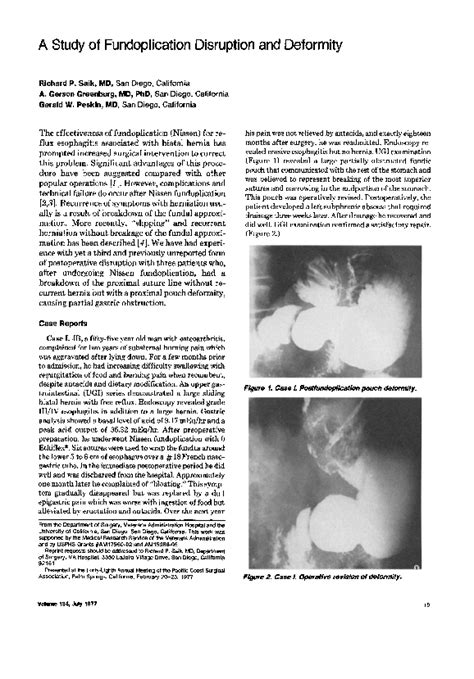 Pdf A Study Of Fundoplication Disruption And Deformity