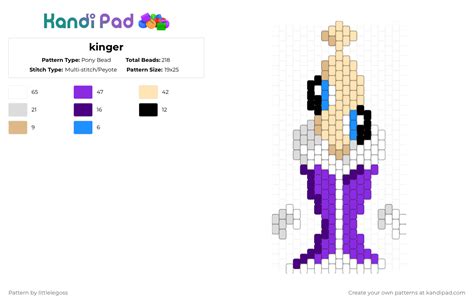 Kinger Pony Bead Pattern Kandi Pad Kandi Patterns Fuse Bead Patterns Pony Bead Patterns