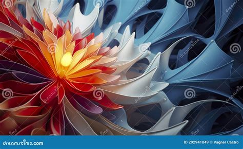 A Visually Captivating Background Features 3d Abstract Waves Stock