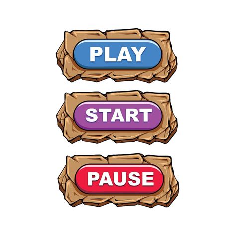 Button Play Start Pause For Game Desain 42125896 Vector Art At Vecteezy