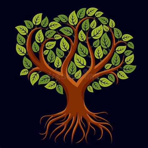 Tree Roots Circle Logo Badge Modern Vector Illustration Stock Vector Illustration Of Branch