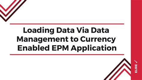 Loading Data Via Data Management To Currency Enabled Epm Application