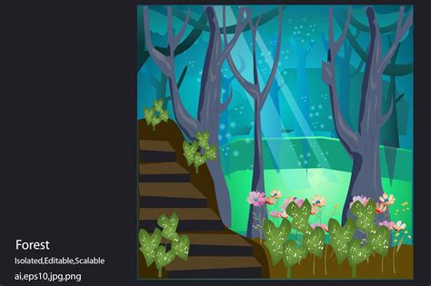 Forest Vector Background Graphic By Karya Langit · Creative Fabrica