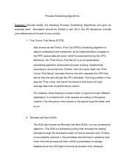 Process Scheduling Pdf Process Scheduling Algorithms Direction Discuss Briefly The Following