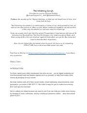 Powerful Meeting Script For Effective Client Engagement Course Hero