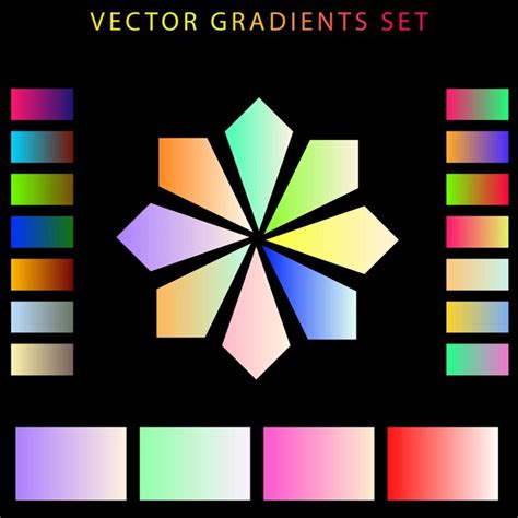 다채로운 벡터 그라데이션 세트2 프리미엄 벡터