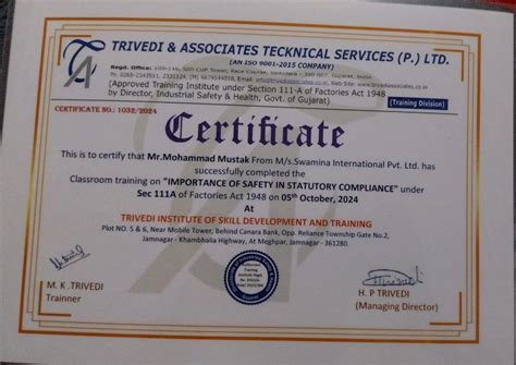 Mohammad Mustak On Linkedin Successfully Training Completed On