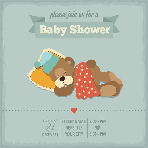 빈티지 베이비 샤워 초대장 카드 벡터 Eps Uidownload