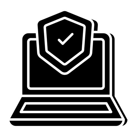Shield With Laptop Showcasing Laptop Security Vector Art At Vecteezy