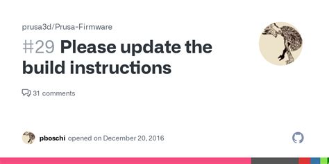 Please Update The Build Instructions Issue Prusa D Prusa Firmware GitHub