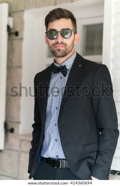 Sexy Man Tuxedo Posing Stock Photo 414360694 Shutterstock