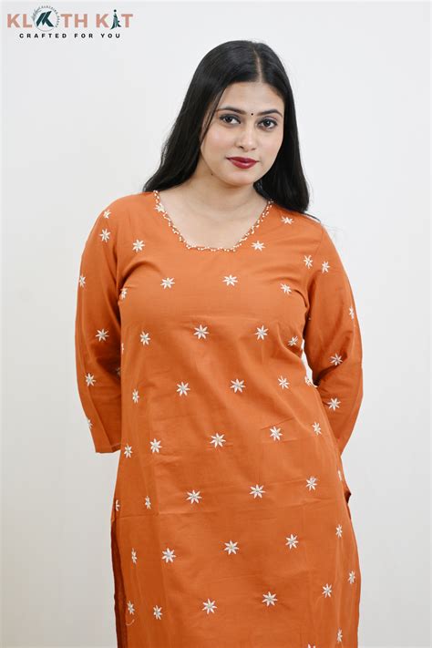 Rust Orange Embroidered Co Ord Set Fashion Meets Comfort