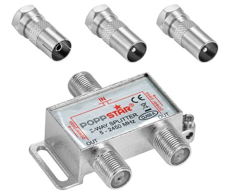 Sat Verteiler Mit 2 Ausgängen 3 Adapter F Stecker Auf Iec