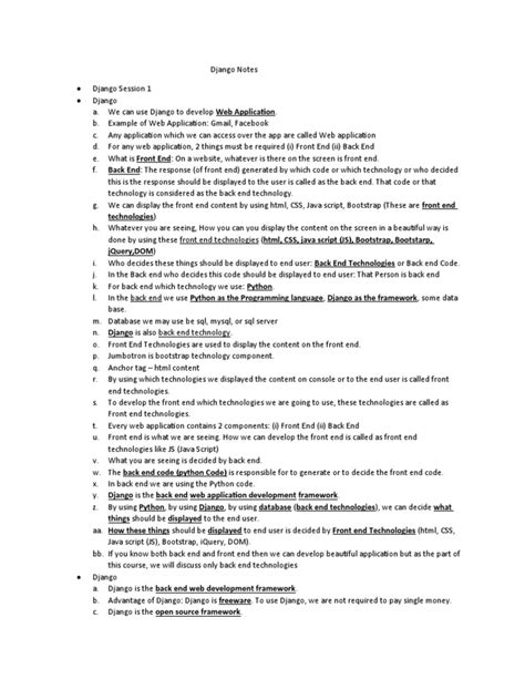 Django Notes Pdf Web Server Networking