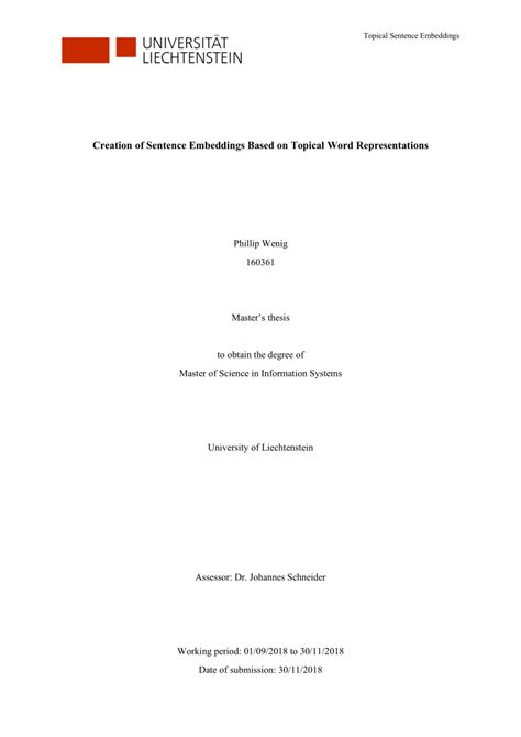Pdf Creation Of Sentence Embeddings Based On Topical Word Representations