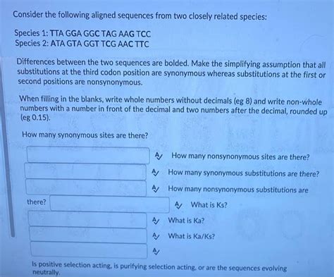 Solved Consider The Following Aligned Sequences From Two Chegg
