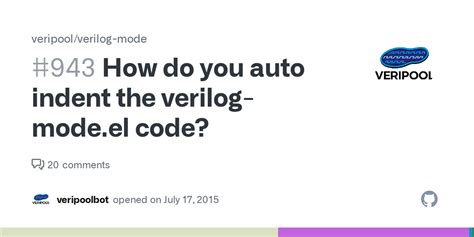 How Do You Auto Indent The Verilog Mode El Code · Issue 943