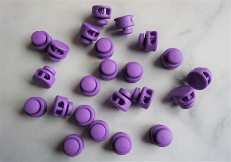 Purple Cord Lock With Button 5 8 Inch Cord Stopper Two Hole Etsy