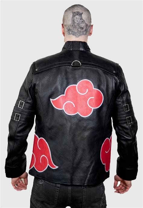 Black And Orange Naruto Uzumaki Shippuden Leather Jacket