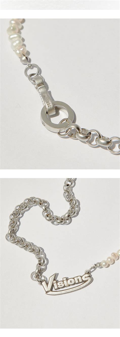 알렌느 앤티크 실버 And 펄 비전 네클리스 Haleine Kream