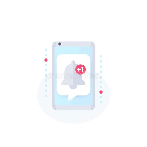 Notification Counter Vector Icon With Smart Phone Stock Vector Illustration Of Message Alarm