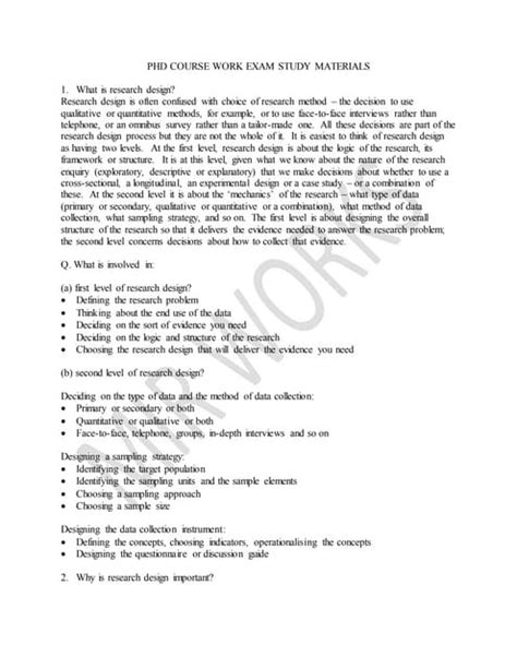 Phd Course Work Answers Docx