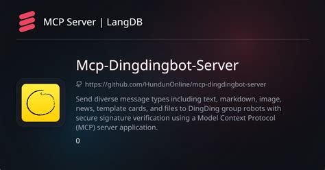 Mcp Dingdingbot Server Langdb