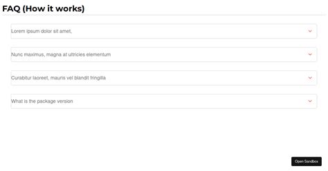 React Faq Component Examples CodeSandbox