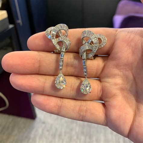 Van Cleef And Arpels Pear Shape Diamond Earrings For Sale At 1stdibs J Hewitt Inc Earrings J