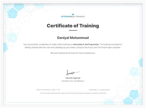 Daniyal Mohammad On Linkedin Internshala Internshalatrainings