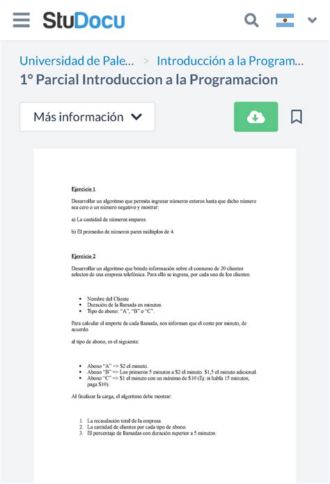 Parcial Introduccion a la Programacion Introducción a la Stu Docu Universidad de Studocu
