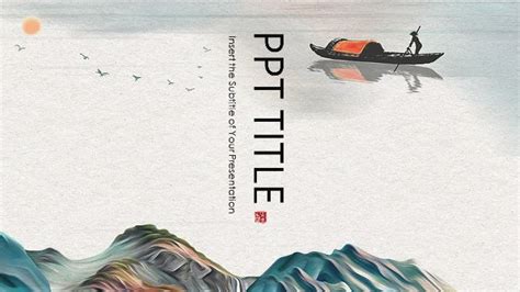 Classical Landscape Chinese Style PPT Templates Google Slides