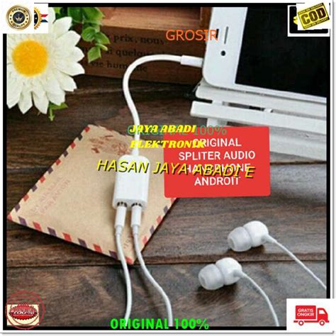 Jual Splitter Jek Konektor Jack Aux Mm Audio Headset Mic Male Female Universal Adapter