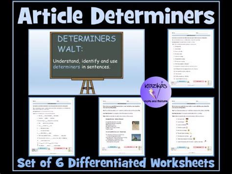 Article Determiners Worksheets By Krazikas Teaching Resources
