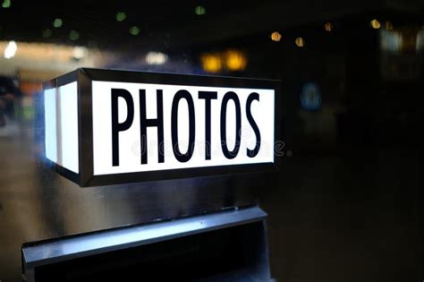 Photo Sign Light Box With Beautiful Bokeh Background Stock Image