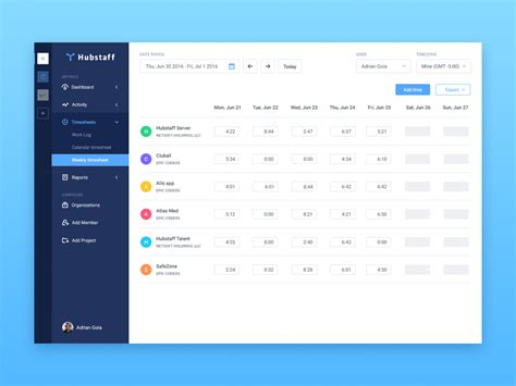 Check Out The New Weekly Timesheet Dribbble Show That We Just Posted