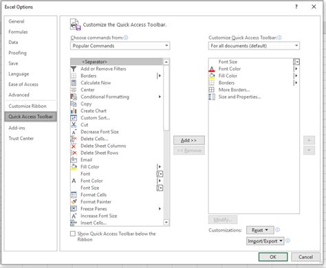 Optimal Microsoft Excel Quick Access Toolbar