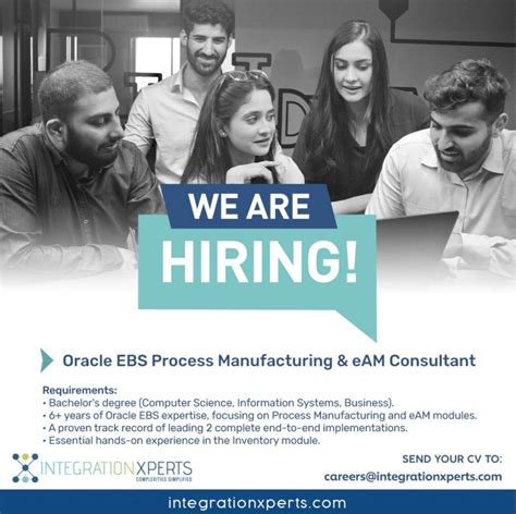 Ix Applynow Consultant Ebs Oracle Eam Manufacturing Process Oracle Module Hiringalert