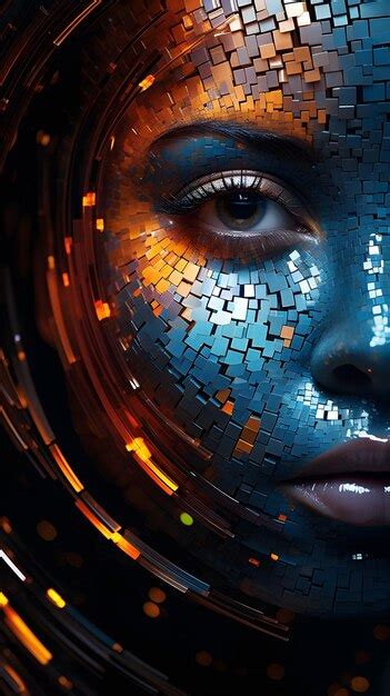 premium ai image a dark vibrant fibonacci spiral made of tessellating