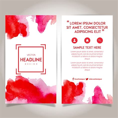 Premium Vector Hand Drawn Watercolor Brochure Template Design