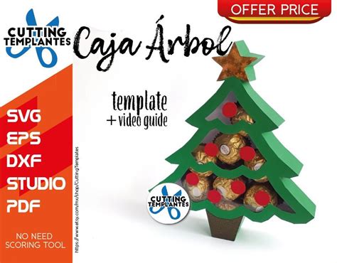 Christmas Tree Box SVG Christmas Gift Box Box For Chocolates SVG Eps STUDIO Dxf