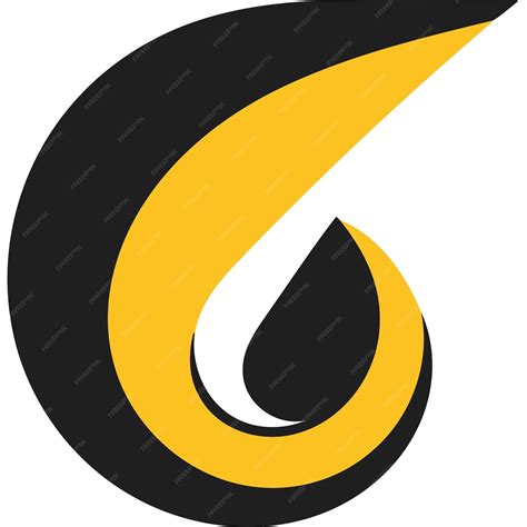 Abstract Logo Design With A Bold Curved Shape In Black And Yellow